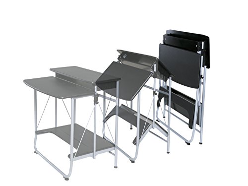 OneSpace Freeley Folding Computer Desk, Black