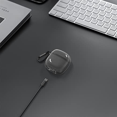 Geekria TPU Case Cover Compatible with JBL Tune 225TWS True Wireless Earbuds, Earphones Skin Cover, Protective Carrying Case with Keychain Hook, Charging Port Accessible (Clear)