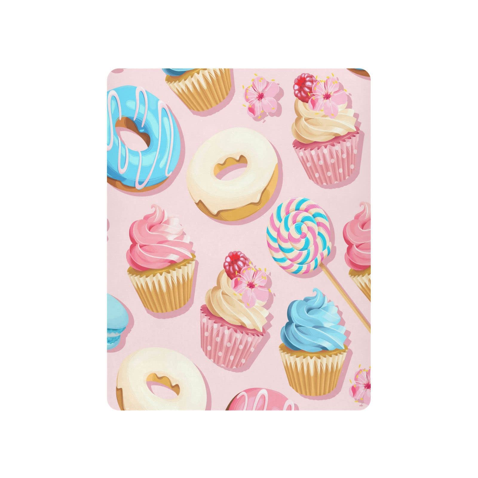 Blueangle Fitted Crib Sheet Cupcakes and Donuts Baby Sheets for Standard Crib Toddler Mattress Cover, Soft Microfiber Breathable Mattress Cover for Boys and Girls(486)