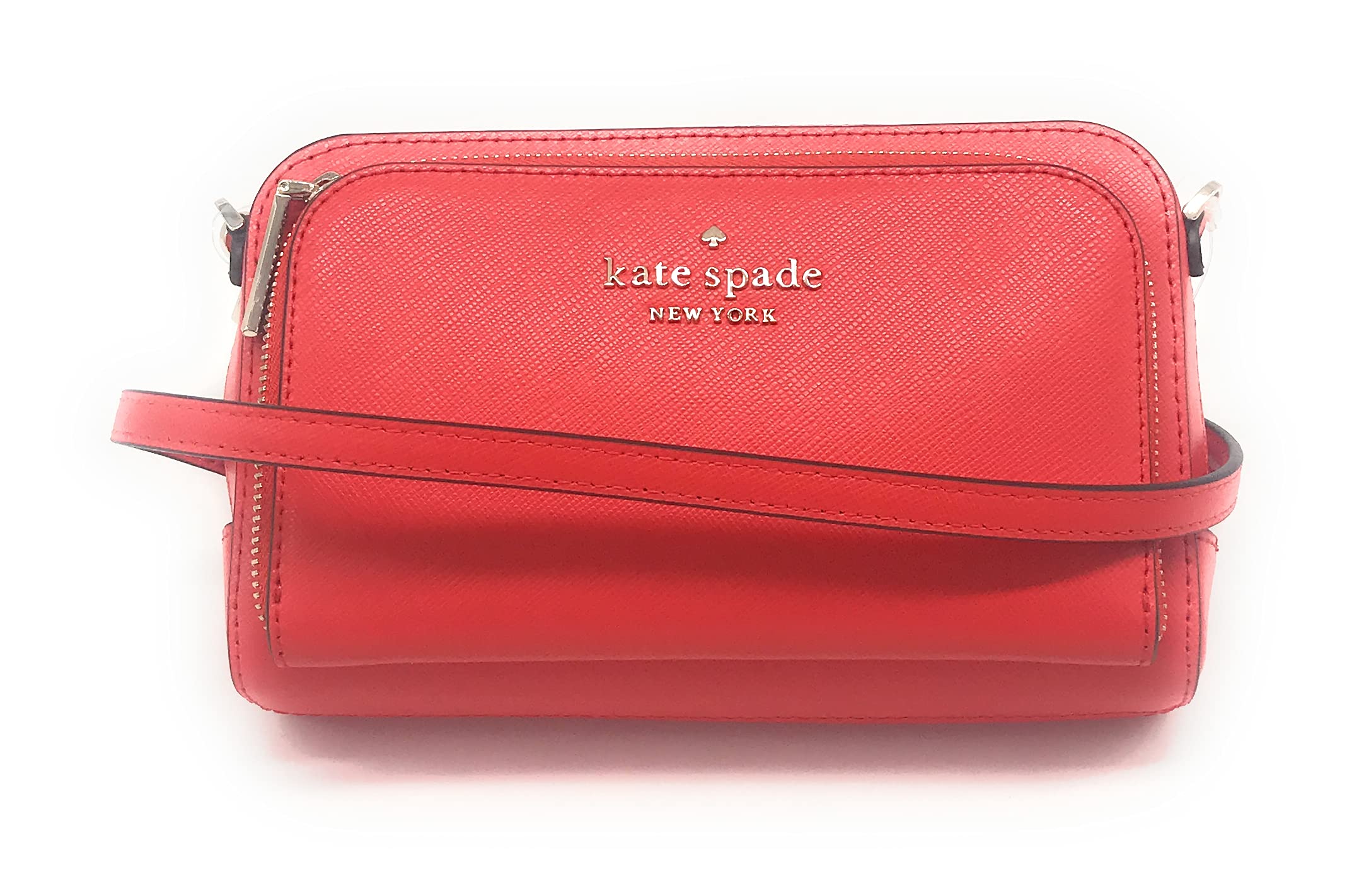 kate spade new york Staci Dual Zip Around Leather Crossbody (Gazpacho Red)