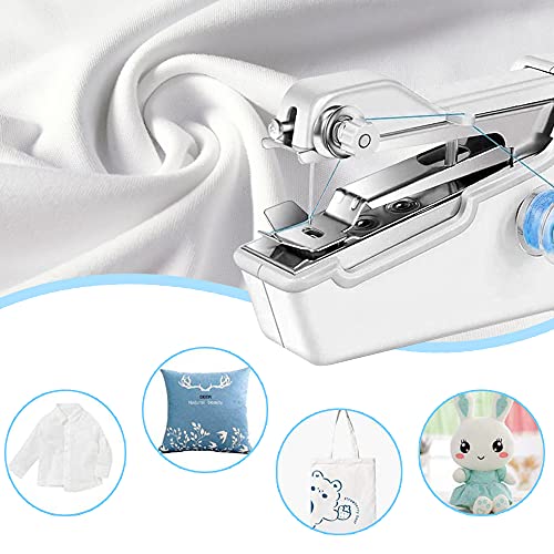 Handheld Sewing Machine Mini Portable Sewing Tool More Friendly to the Handicapped Easy-to-operate Portable DIY for Beginners for Home/Travel User (battery not included)