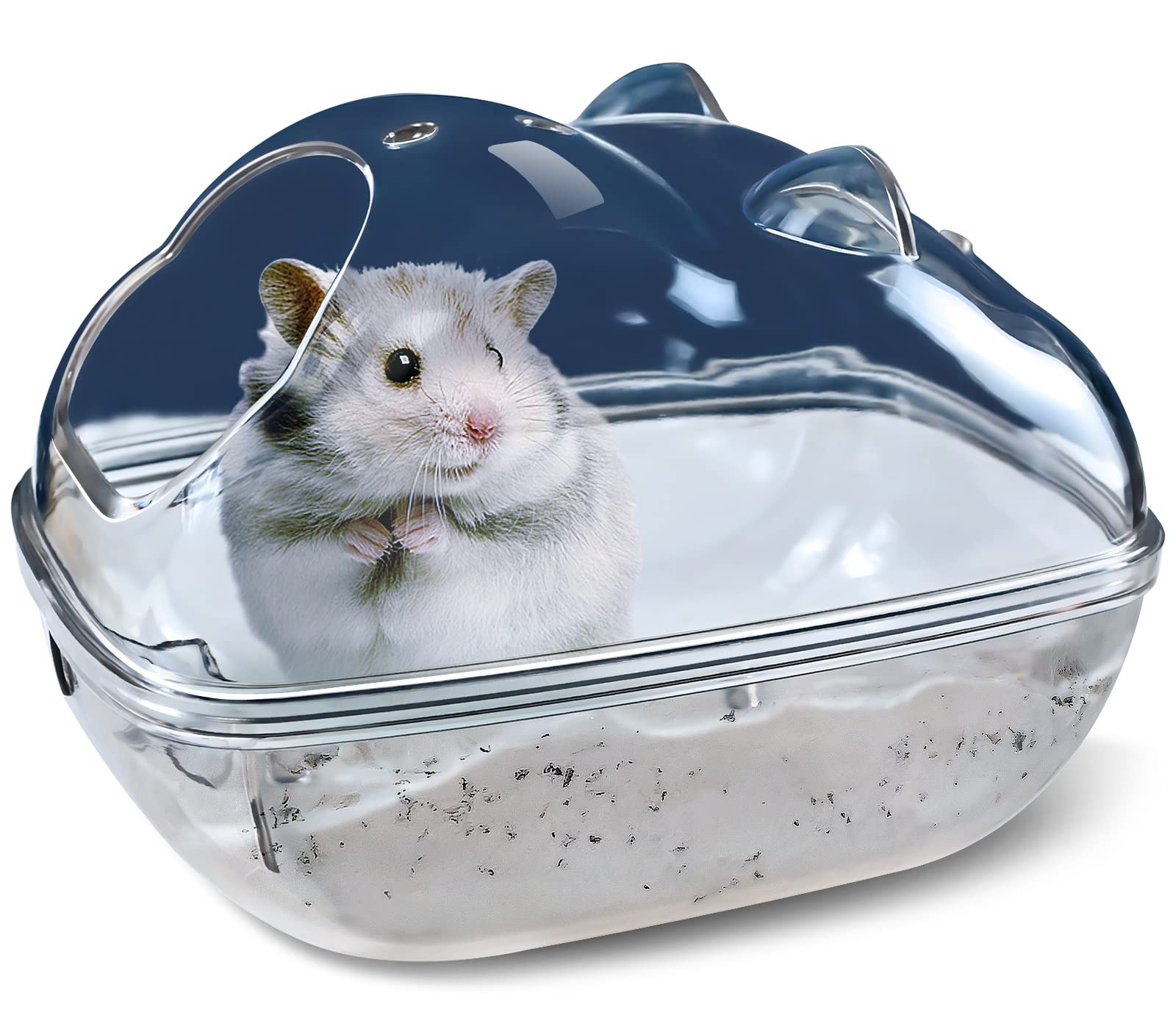 lazYYzal Hamster Bathtub,Hamster Bathroom,Small Animal Habitat Décor,Sand Bath Container Transparent Beds,Hamster Bed,Ice Bathtub,Sleep Pad Nest,Sand Bath Box for Small Pet Animals Cage Accessories（S）
