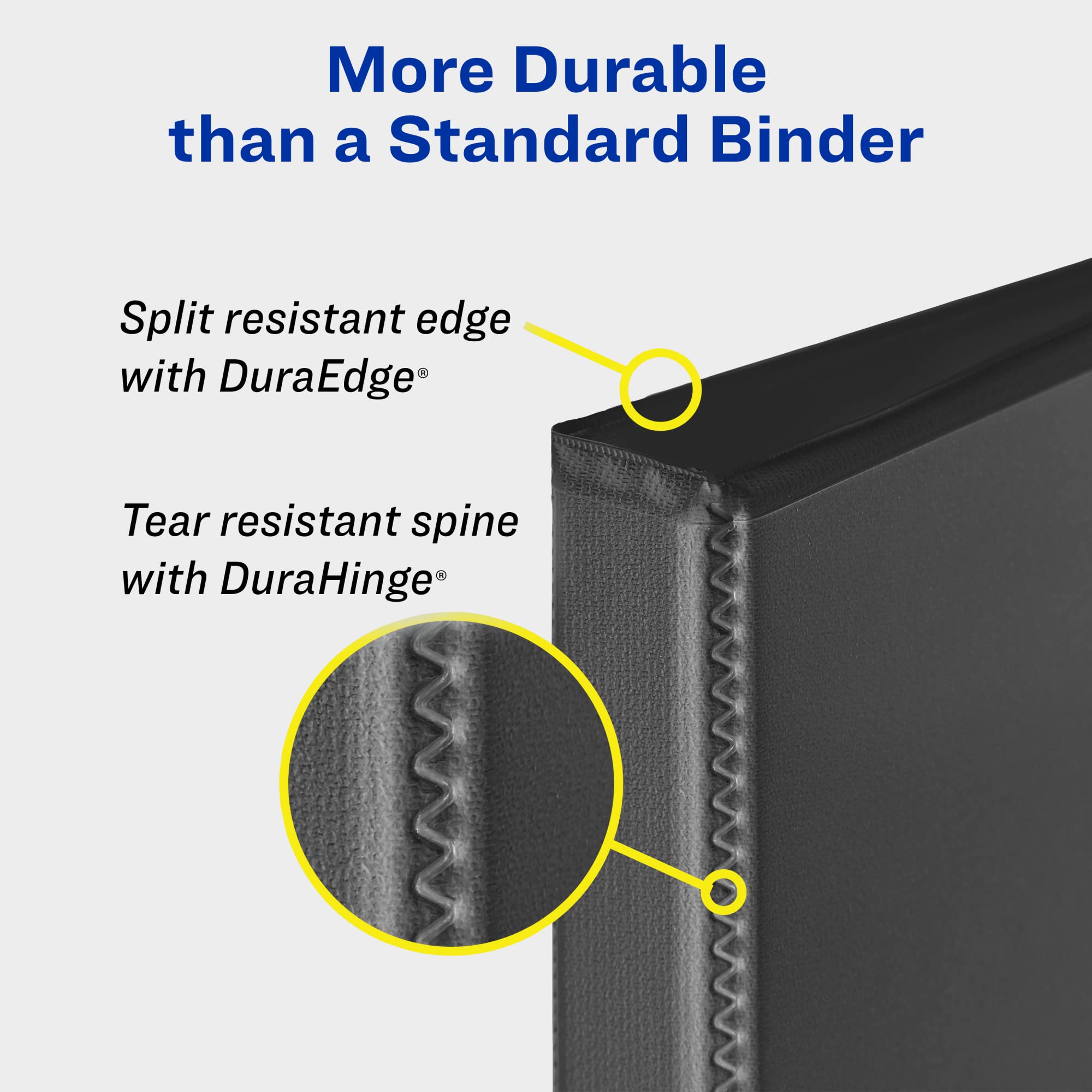 Avery Heavy-Duty View 3 Ring Binder, 2" One Touch Slant Rings, 2.8 Inch Wide Spine, Customizable Clear Cover, Ideal for School, Office, and Home Organization, 1 Light Blue Binder (05501)