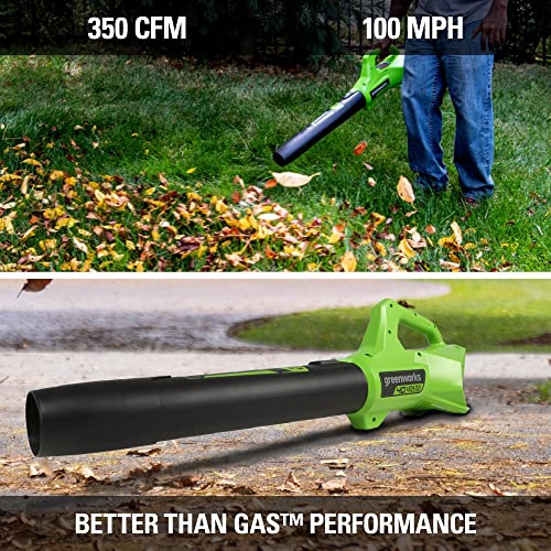 Greenworks 40V 16" Brushless Lawn Mower + Blower (350 CFM), 4.0Ah Battery and Charger Included