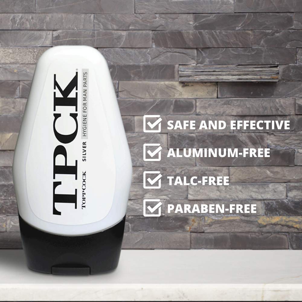 TPCK ToppCock Silver Leave-On Hygiene Gel for Man Parts, 90ml Odor Neutralizer, Male Care Moisturizing Body Hygiene (Pack of 2)
