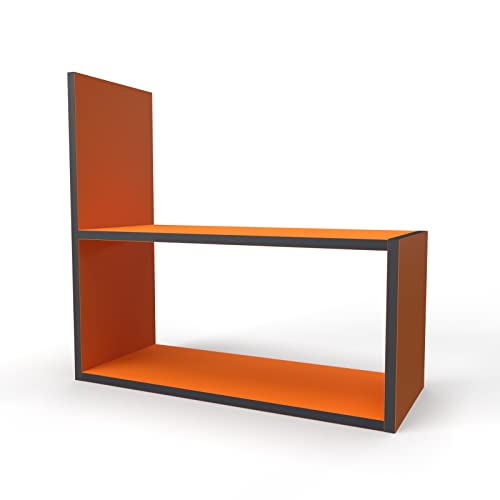 DIY Wood Expandable Desktop Storage Organizer ,Arbitrary Styling Gift Office Small Bookshelf ,Multipurpose Mini Top Bookcase ,Retractable Storage Rack ,Color Any Matching Display Rack (Orange, DY-P)