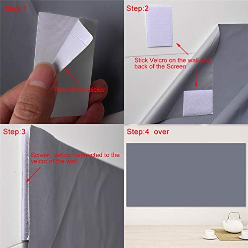 APAINI 60/100/ 84/120 /130 Inch Projector Screen High Brightness Reflective Fabric Cloth Projection Screen for Home Theater (Size : 60 inch)