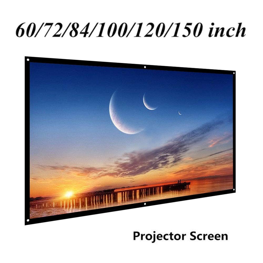 APAINI 60/72/84/100/120 inch Projector Screen 16:9 White Dacron Diagonal Video Projection Screen Wall Mounted for Home Theater Movie (Size : 120 inch)