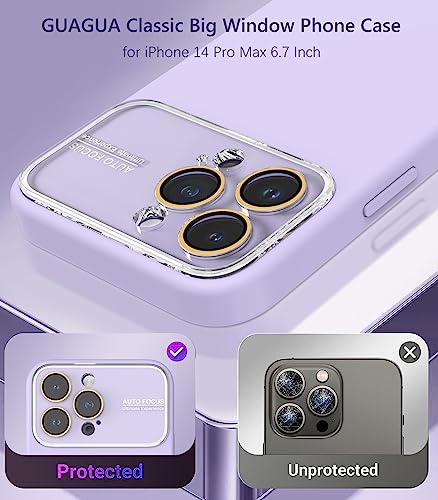 GUAGUA for iPhone 14 Pro Max Case, Silicone Phone Case for iPhone 14 Pro Max, [Full Camera Len Protector] Scratch Resistant Shockproof Protective Phone Case for iPhone 14 Pro Max 6.7'', Lilac Purple