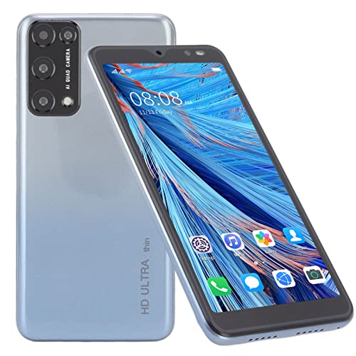 Diyeeni for Android 6 Smartphone, 5.45in Full Screen Cell Phone 2GB RAM 32GB ROM, 5MP Rear Camera Mobile Phone, for MTK6799 Quad Core CPU, 2200mAh Battery, Support Expansion 128GB(Gray)