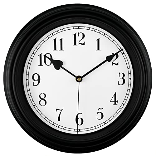 DIYZON Retro Wall Clock, 12 Inch Vintage Silent Non Ticking Classic Clocks, Easy to Read, Quality Quartz Clock Battery Operated, Decorative Bedroom, Kitchen