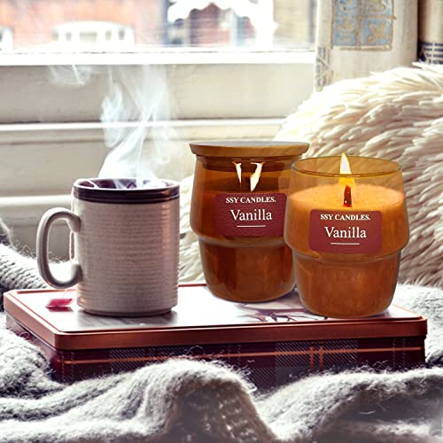 Handmade Vanilla Scented Glass Jar Candle - Perfect for Romantic Dinners and Gifting