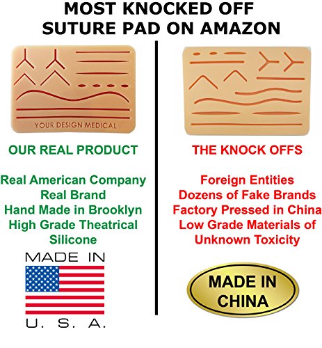 Large 3-Layer Suture Pad w/Wounds (7x5") – Handmade in Brooklyn, USA