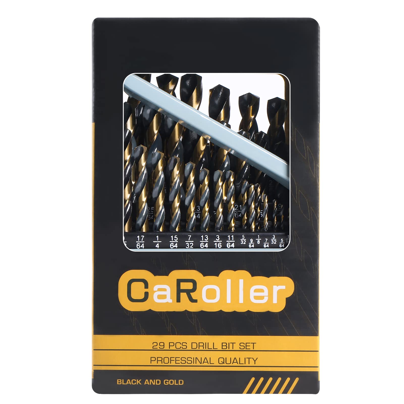 CaRoller Drill Bit Set – 29-Piece High-Speed Steel Drill Bits – Durable Drill Sets with Storage Case for Steel, Wood, Plastic, Sheet Metal