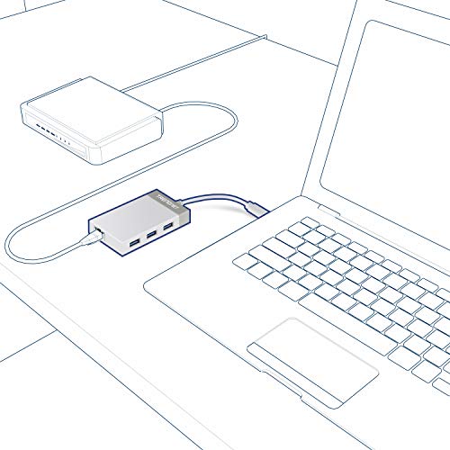 TRENDnet 3-Port USB 3.0 Hub, TU3-ETGH3, Compact USB to Ethernet Adapter, 3 x USB 3.0 Ports, 1 x RJ-45 Gigabit Ethernet Port, Supports XP, Vista, Windows, Mac OS 10.6-10.9, Nintendo Switch, White