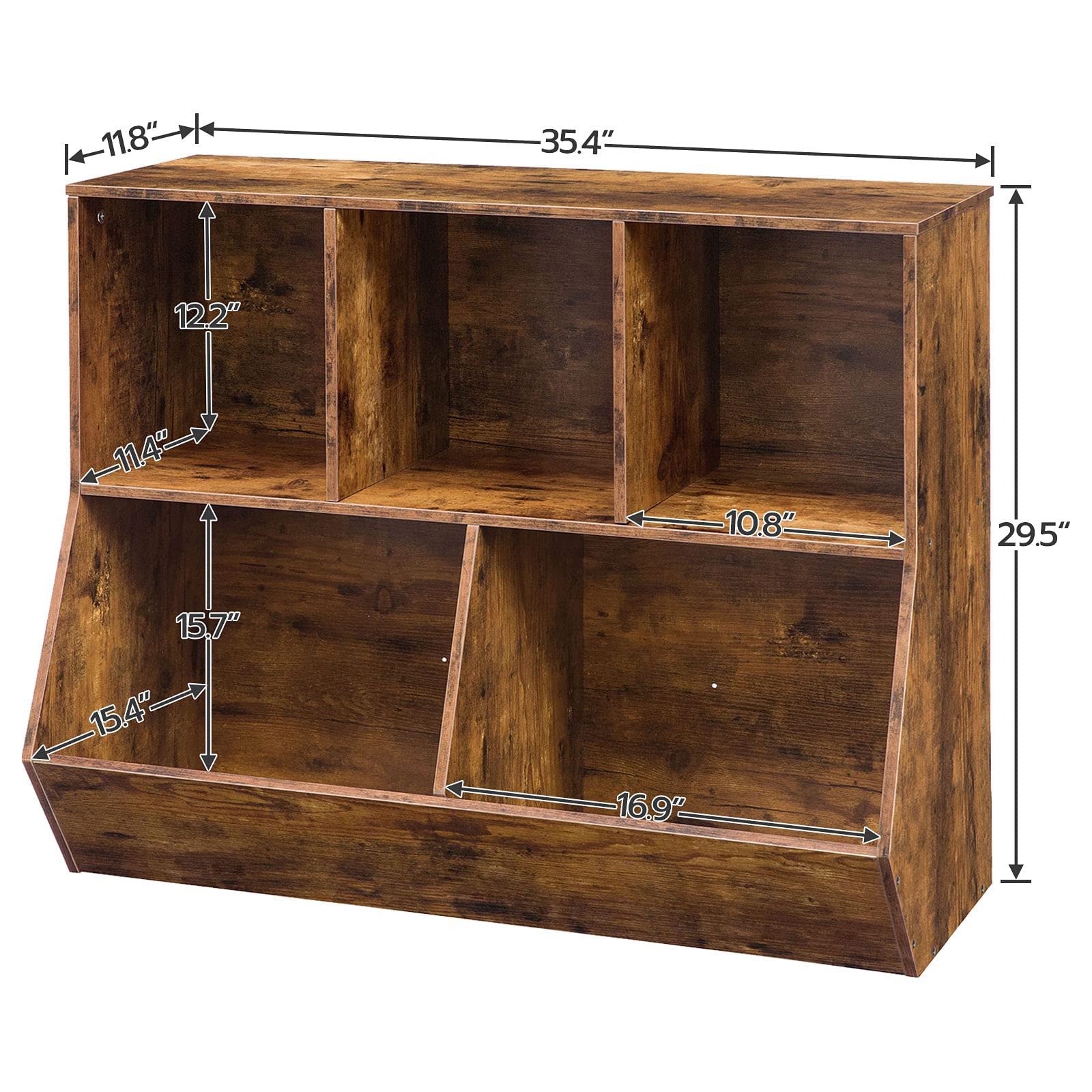 HOOBRO Storage Chest, Wooden Storage Box Kids Bookshelf, Bookcase Footboard BF75CW01G1-BF32CW01