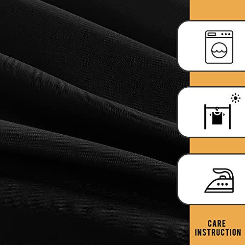 Obstal 2 Pack Black Tablecloth Fitted Table Clothes for 6 Foot Rectangle Tables - Water Resistant Washable Fabric Polyester Rectangle Table Cover for Outdoor/Indoor Uses(72L x 30W x 30H Inches, Black)