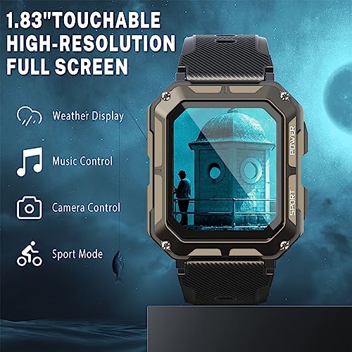 𝑭𝑰𝑳𝑰𝑬𝑲𝑬𝑼 𝑴𝒊𝒍𝒊𝒕𝒂𝒓𝒚 𝑺𝒎𝒂𝒓𝒕 𝑾𝒂𝒕𝒄𝒉 𝑴𝒆𝒏 Bluetooth Call Ip68 Waterproof Fitness Smart Watches Heart Rate Blood Pressure Smart Watch Black Steel Man Smartwatches for Android iOS