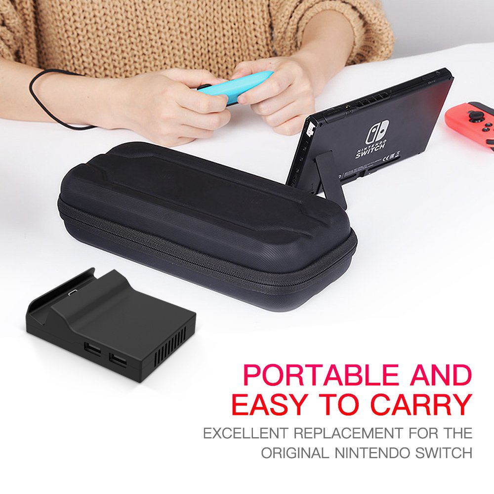 BASSTOP Portable Dock Replacement Case for Nintendo Switch (Only The case, You Have to DIY with The Circuit Board chip from The Original Dock