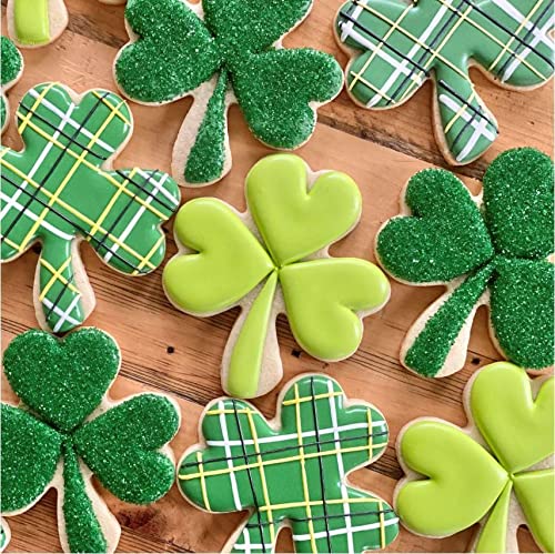 Clover Cookie Cutter Set, 4-Piece Patrick's Day Shamrock Cookie Cutter Set, Irish Holiday Party Supplies4'', 3.2'', 1.85'', 1.3''