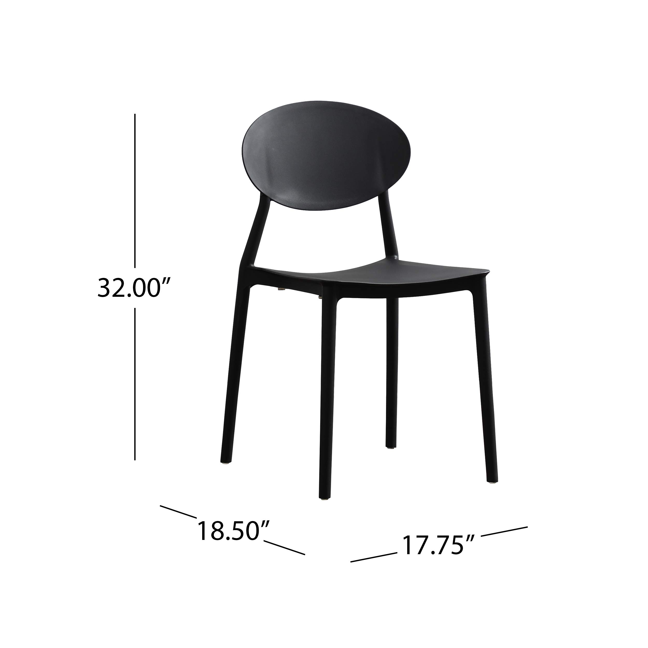 Christopher Knight Home Brynn Outdoor Plastic Chairs (Set of 2), Black