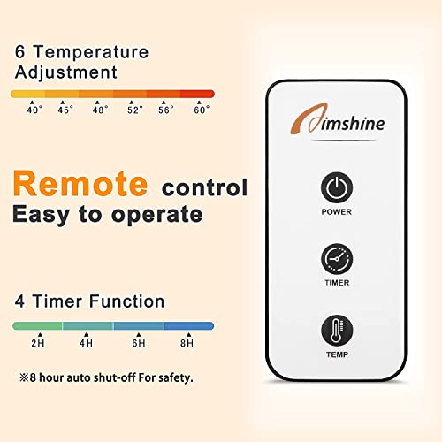 Foot Warmer - Double-Side Heating Electric Heated Foot Warmers for Men and Women Foot Heating Pad with 6 Levels Temp and 4 Timers (L- Remote Control)
