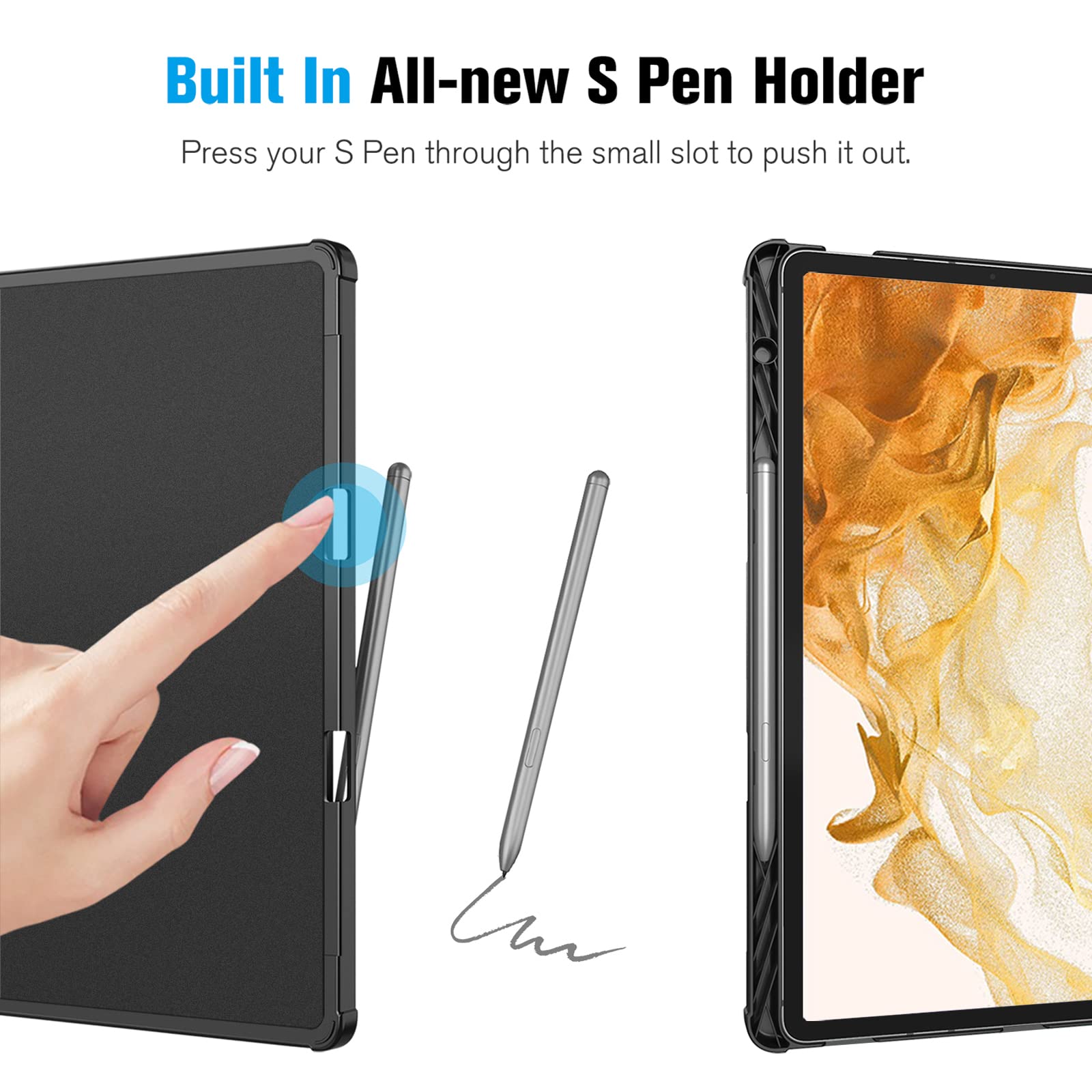 Fintie Case for Samsung Galaxy Tab S8 Plus 2022/S7 FE 2021/S7 Plus 2020 12.4 Inch with S Pen Holder, Multi-Angle Viewing Cover with Pocket Auto Wake/Sleep, Composition Book