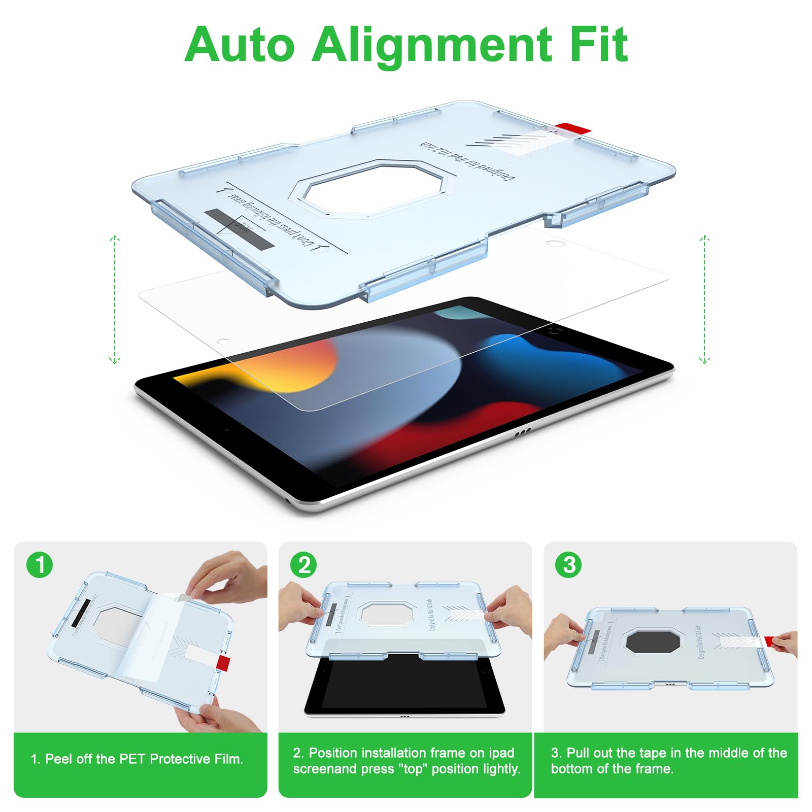Bioton Paperfeel Glass Screen Protector Compatible with iPad 9th Generation/iPad 8th Generation/iPad 7th Generation (iPad 10.2 Inch) [Auto-Alignment Tool] [Tempered Glass] [EZ Kit]