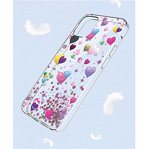 Ikiiqii Cover for Redmi Note 11SE (6.50") case Shell Soft Silicone TPU Transparent Protective Cases + 9H Hardness HD Tempered Glass Screen Protector Film Protection -Romantic Balloon