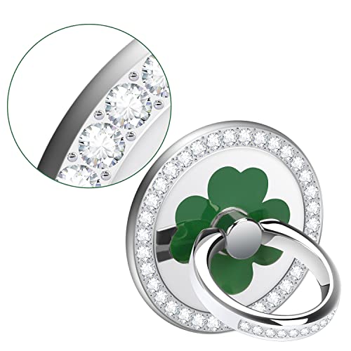 Diamond Phone Ring Holder - Cell Phone Stand 【Zinc Alloy】 Finger Ring Grip Loop, 360° Rotation Kickstand Compatible with iPhone Samsung Galaxy Smartphones and Phone Case Accessories