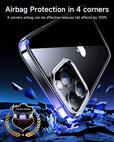 Humixx Crystal Clear Designed for iPhone 14 Pro Max Case, with 2X Screen Protector + 2X Lens Protector [Not-Yellowing][Full Body Protection] Shockproof Protective iPhone 14 Pro Max Phone Case 6.7 Inch