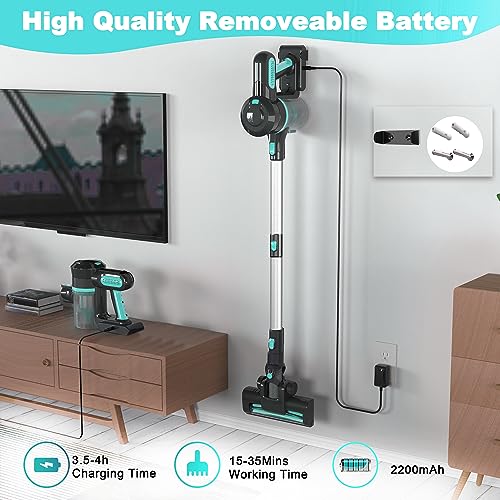 Foppapedretti 14000+ Positive 5.0 Revi ew s Cordless Vacuum, 25KPA Stick Vacuum Cleaner with 2200mAh Powerful Lithium Batteries, Up to 35 Mins Runtime Handheld Vacuum Cleaner for Carpet and Floor