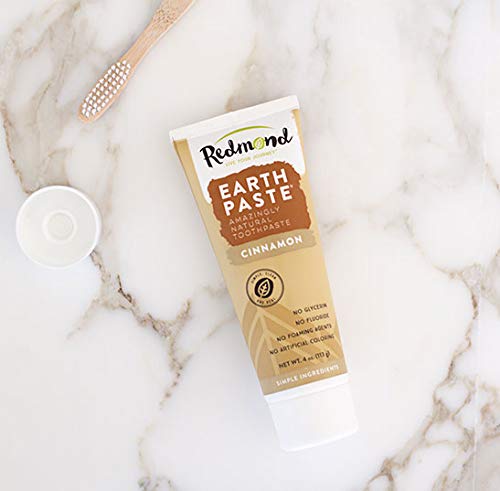 Redmond Earthpaste - Natural Non-Flouride Toothpaste, Cinnamon, 4 Ounce Tube (3 Pack)
