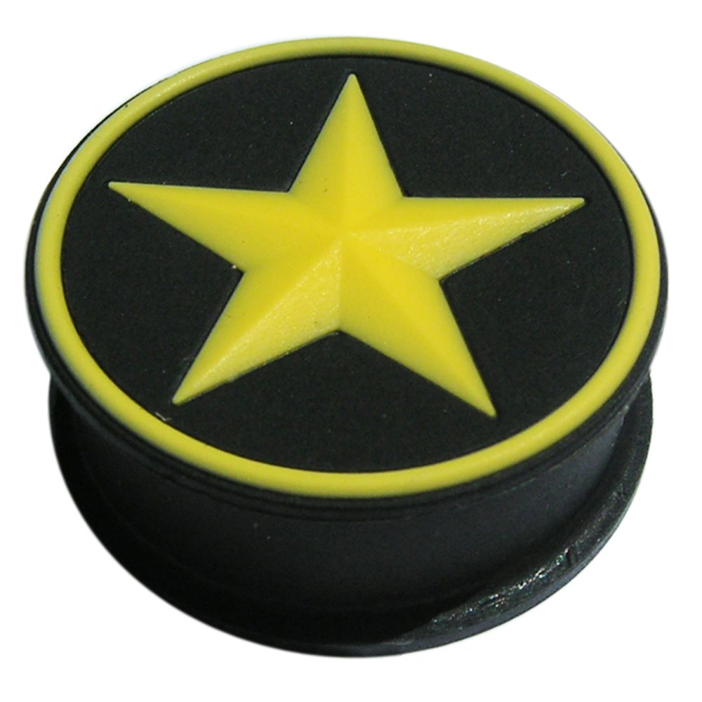 AtoZ Piercing 7/8 Inch - 22MM Black Silicone Color Changeable to Yellow Star Under Sunlight Tunnel Gauge Ear Plug - Sold by Piece