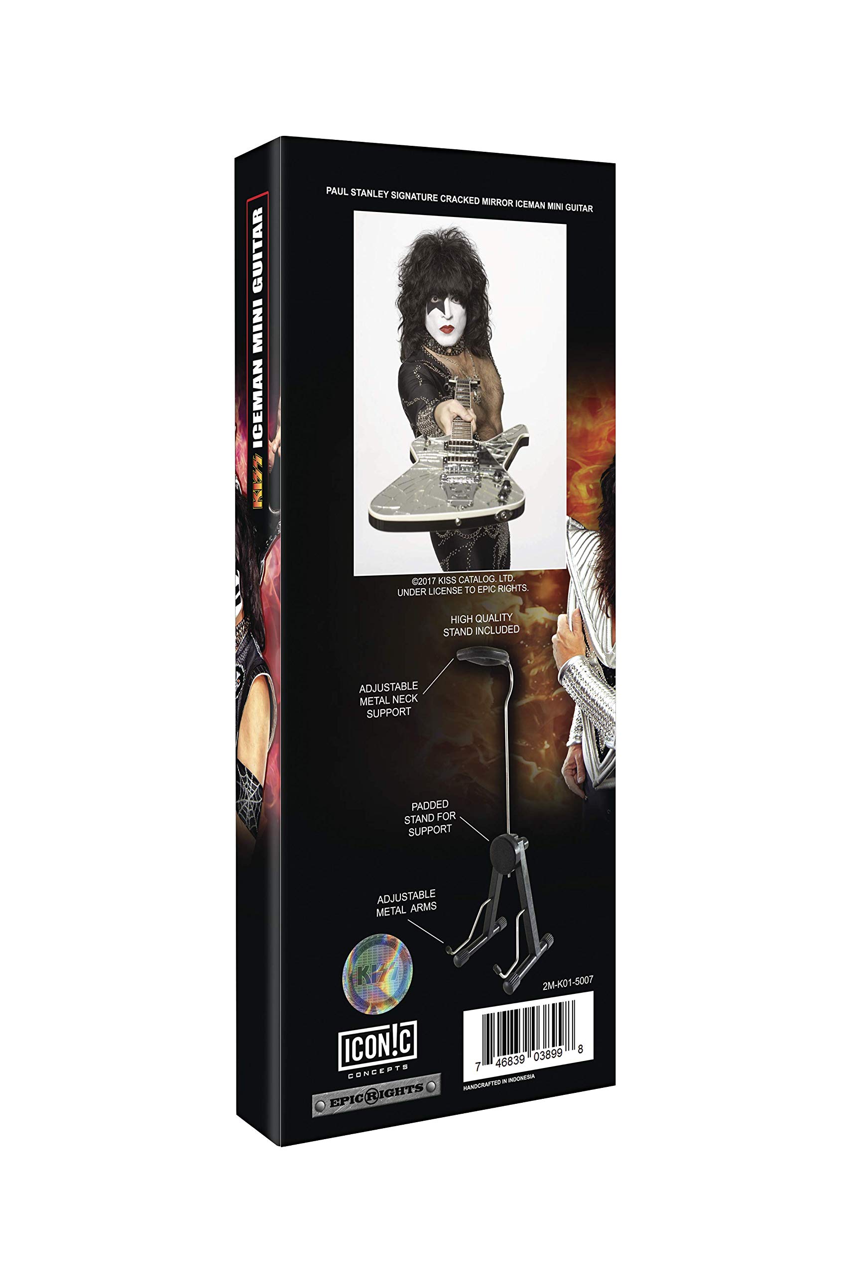 Fan Merch KISS Paul Stanley Replica Cracked Mirror Iceman Miniature Guitar Model Officially Licensed
