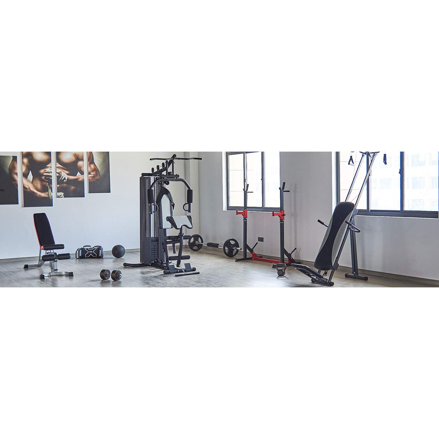 BalanceFrom-Home-Gym-System Workout-Station with 380LB of Resistance, 145LB-Weight Stack, Comes with Installation Instruction-Video
