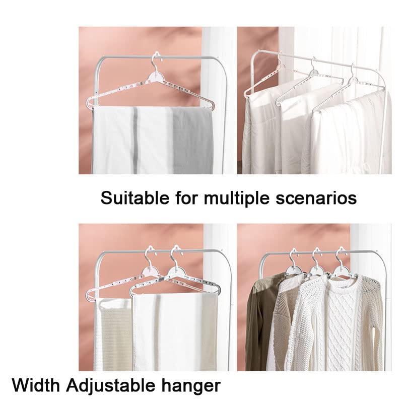 Foshine 4 Pack Extra Large Hangers Big Clothes Hangers Enlarge Adjustable Shoulder 16.5"-26" Drying Hanger Sturdy for Wide Polos Tops Cardigans Quilt Bath Towel Big and Tall Shirts (Light Gray)