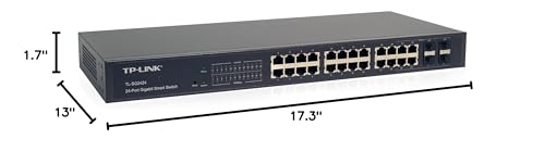 TP-Link 24-Port Gigabit Ethernet Smart PoE Switch with 4-Combo SFP Slots (TL-SG2424P),Black