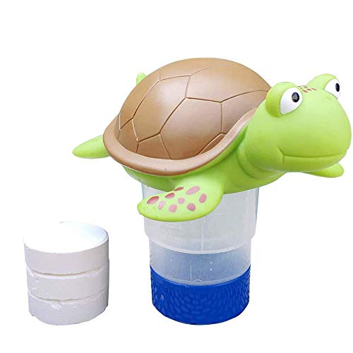 Chlorine Floater, Turtle Collapsible Floating Pool Dispenser Set,Fits 3" Chlorine Tablets,Release Adjustable for Indoor & Outdoor Swimming Pool Hot Tub SPA(2 Pack)