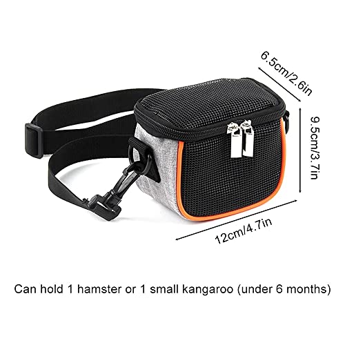 Hamster Carrier Bag,Portable Guinea Pig Travel Pouch Breathable Hamster Outgoing Bag with Adjustable Strap for Hedgehog Squirrel Guinea Hamster Pig Small Animals