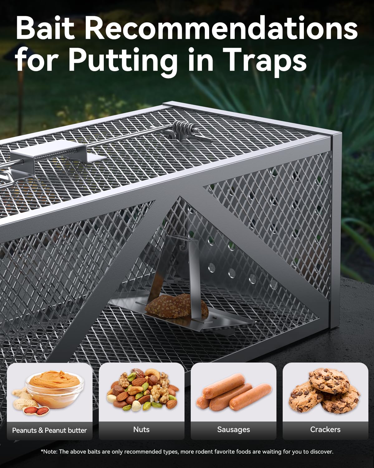 BAOYER Humane Mouse Traps Reusable Catch and Release Live Mouse,Metal Rat Trap That Work,Catch Moles, Voles, Chipmunks