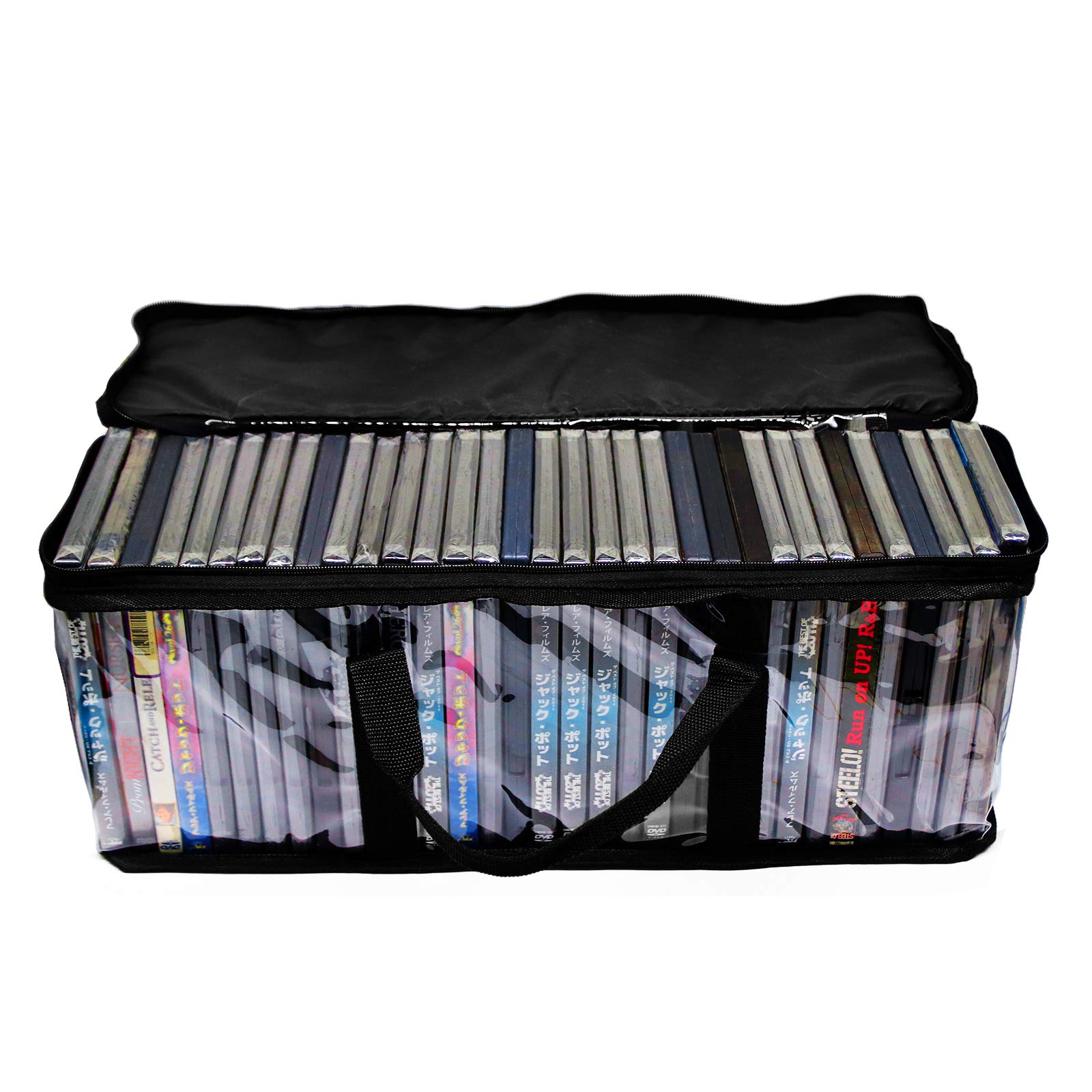 ARTWIND DVD Storage Bags Black,Holds 40 DVDs/BluRay/Movies/Media/PS4 Video Games,Zippered (Black-1 Pack)