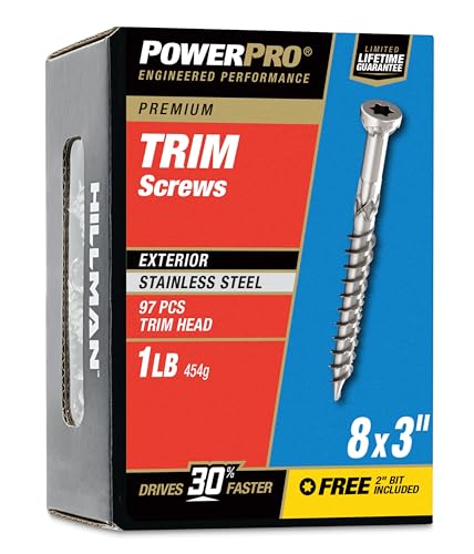 Power Pro Premium 305 Stainless Steel Trim Screws (#8 x 3") - 1lb Box