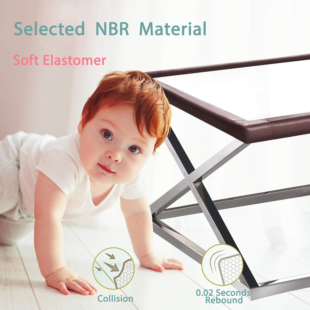 Tritina Corner and Edge Guards - 14ft (4.3m) [ 13ft Edge Cushion + 8 Corner Cushion ] Premium Childproofing Protector,Child Safety,Home Safety 1st Mamami (Brown)