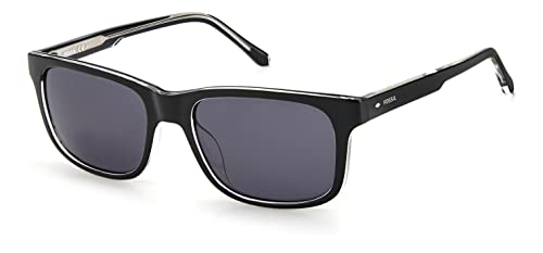 Fossil Men's Male Sunglass Style FOS 3119/G/S Rectangular, Black/Gray, 55mm, 18mm