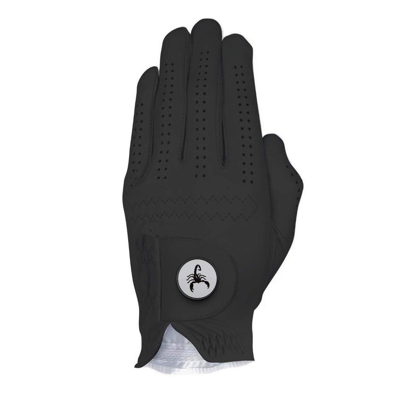 Black Inferno Cabretta Leather Golf Glove by KEPEL (M-Men, Left)