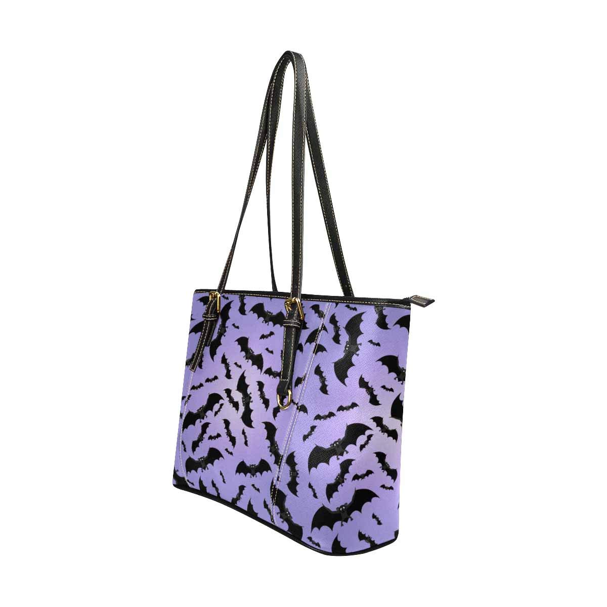 InterestPrint Women Tote Bags Top Handle Handbags PU Leather Purse Halloween Bats