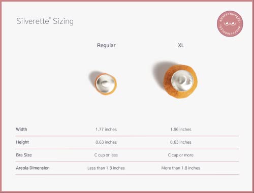 SILVERETTE The Original Silver Nursing Cups, Silverettes Metal Nipple Covers for Breastfeeding, Nursing Shield, 925 Silver Nipple Cover Guards, Soothe and Protect Sore Nipples -Made in Italy