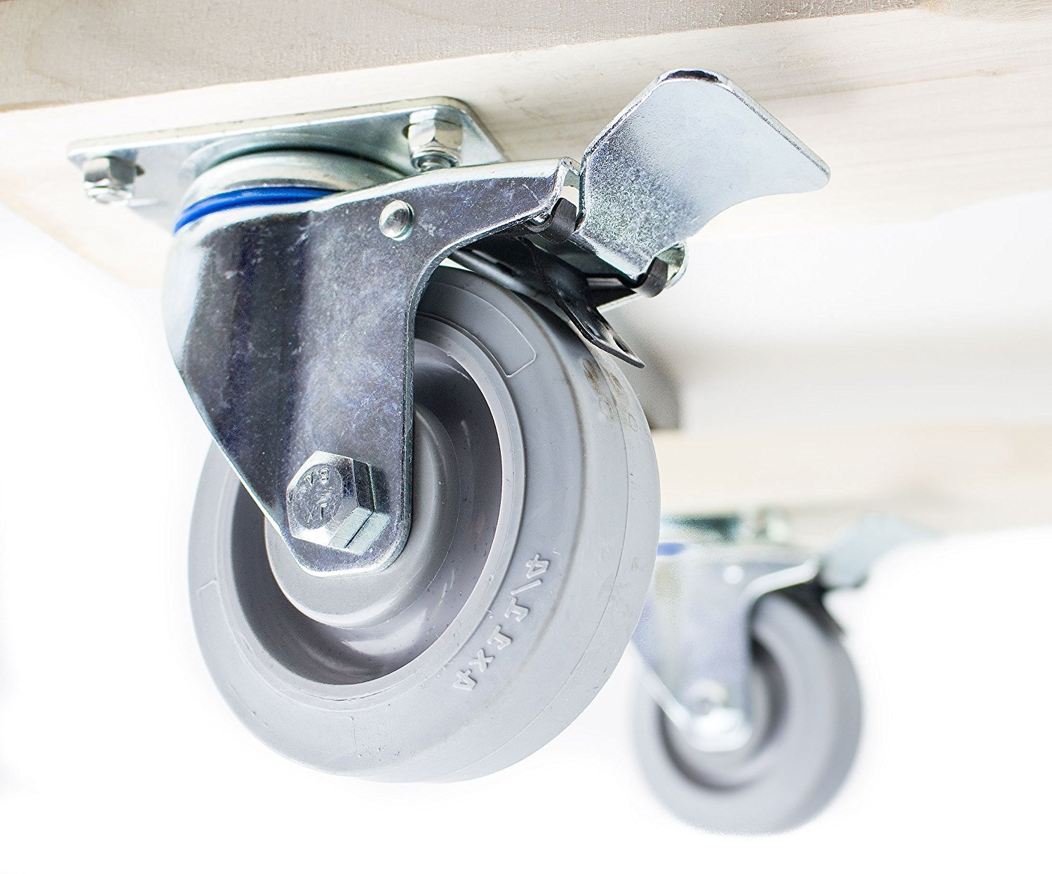 Troy Safety Movers Dolly with Soft Non-Marking TPR Wheels (4-Inch Wheels w/Brakes, Blue)