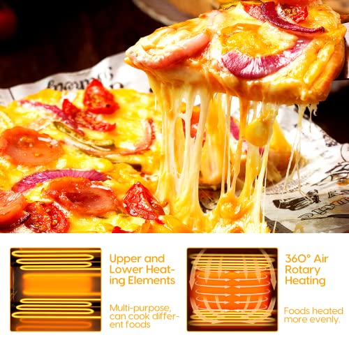 SIMOE Electric Pizza Oven, Indoor Pizza Maker up to 12", Stainless Steel Pizza Baker with Handle & Removable Tray, Pizza Baking Oven for Home with 30mins Timer